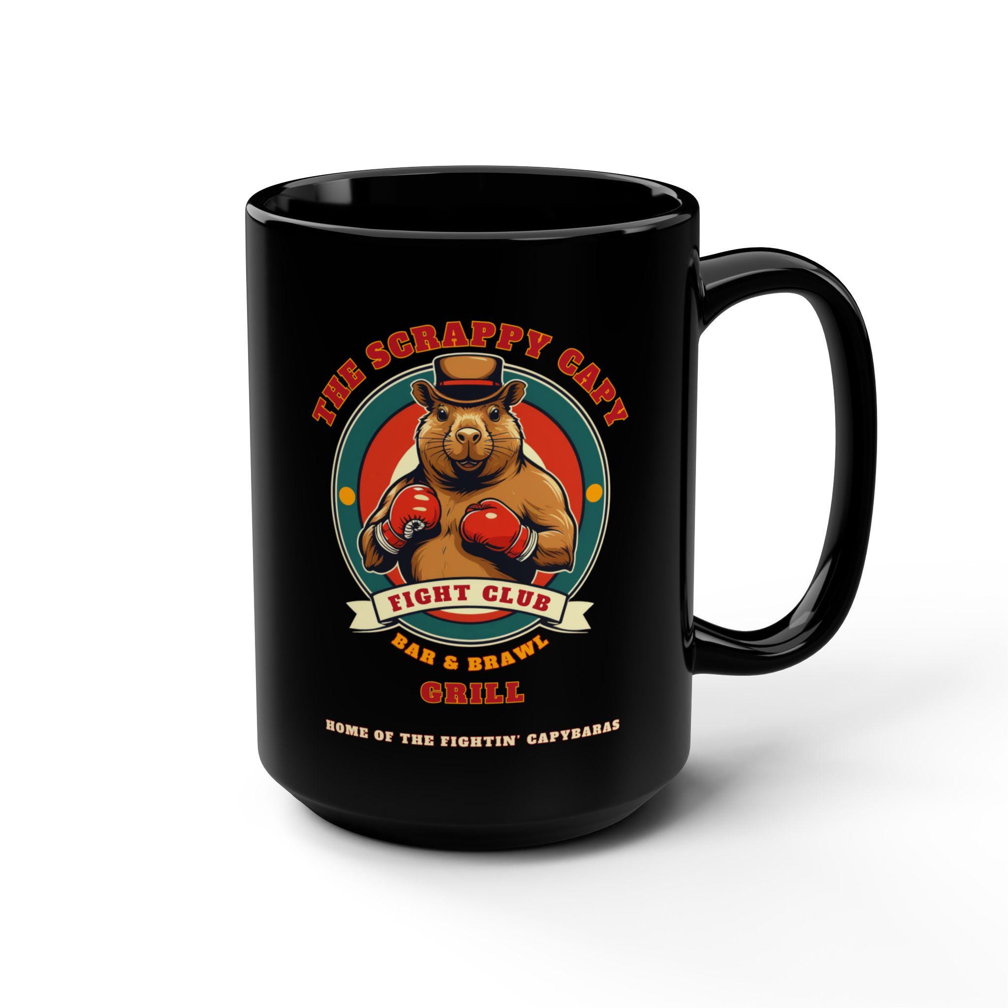 Scrapy Capy Mug, Funny Capybara Fight Club Mug, Humorous Animal Mug for ...
