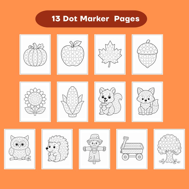 Fall Dot Marker Activity Book | Preschool Fine Motor Worksheets ...