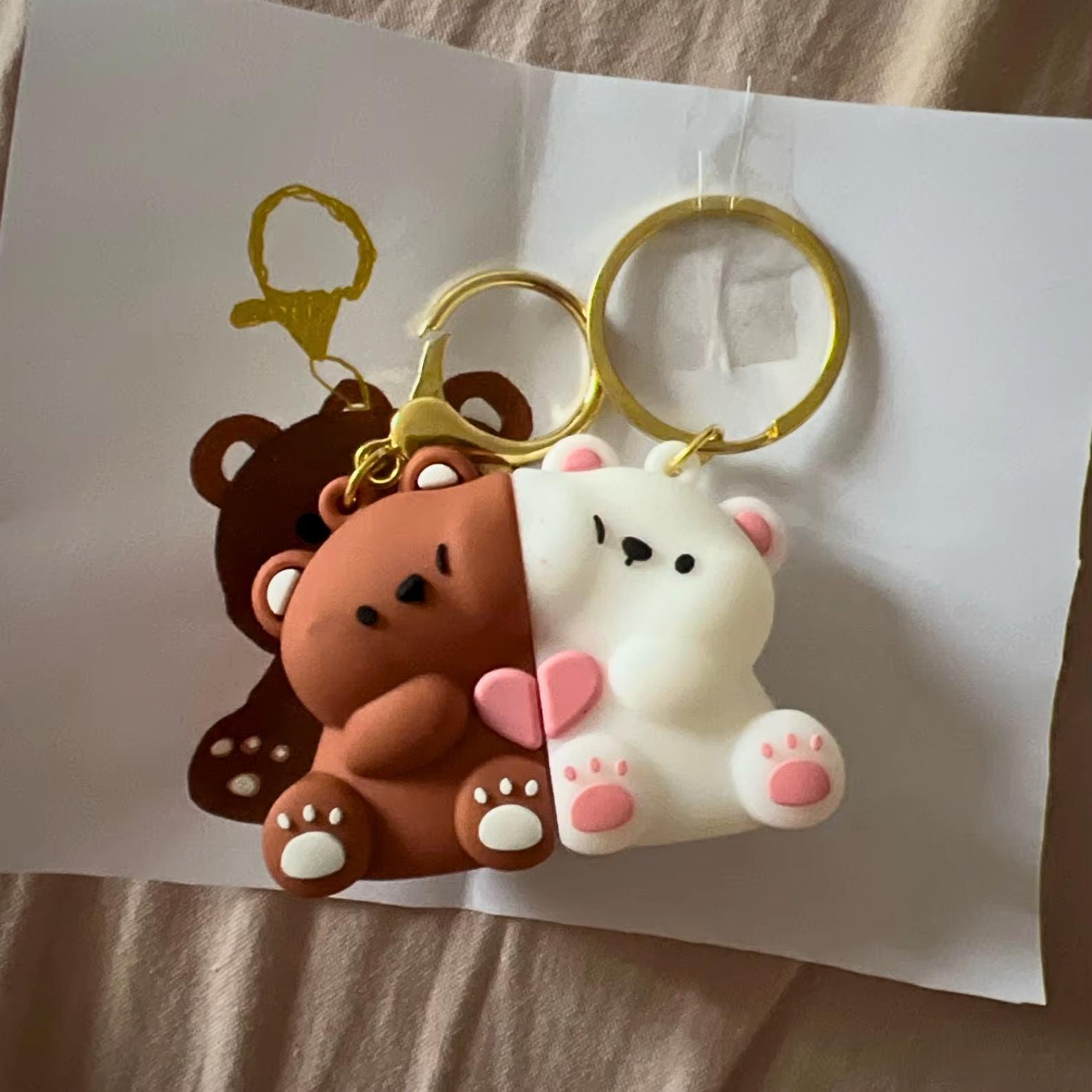 Couple Magnetic Puppy Keychain Set, Cute Dog Pendant Charm, Friends ...
