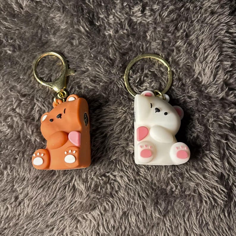 Couple Magnetic Puppy Keychain Set, Cute Dog Pendant Charm, Friends ...
