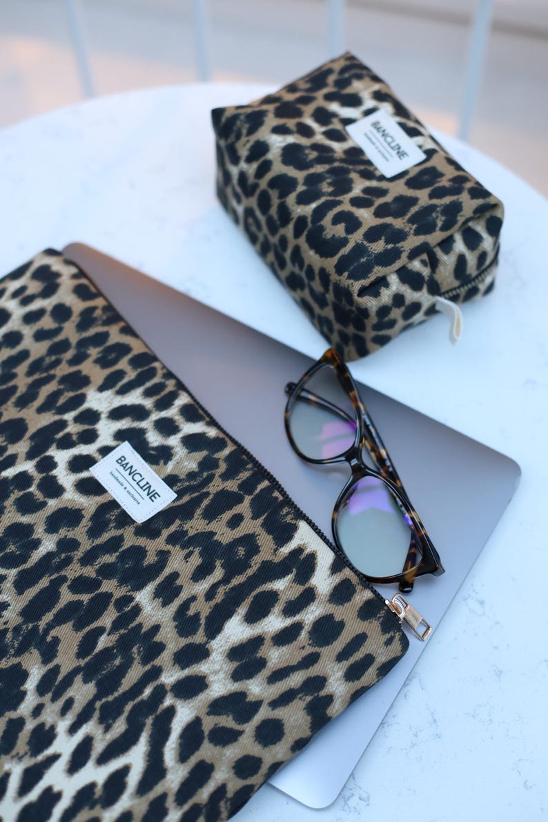 Handmade Leopard Print Laptop Clutch: Padded MacBook Sleeve - Etsy