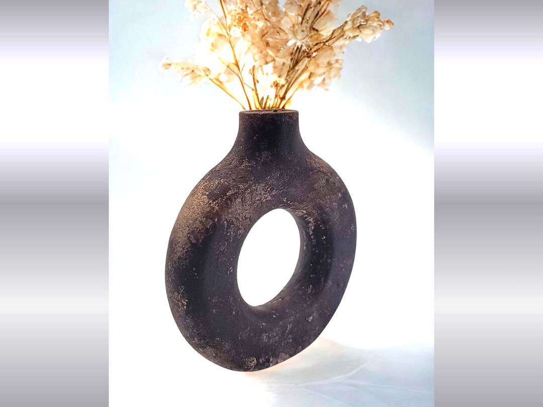 Hand Painted Sculptural Aged Ceramic Resin Vase | Modern Decor ...