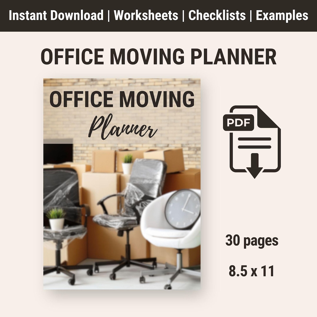 Office Moving Planner Inserts Printable PDF Move in New Office ...