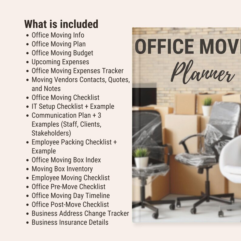 Office Moving Planner Insert Printable, Move in New Office Checklist ...