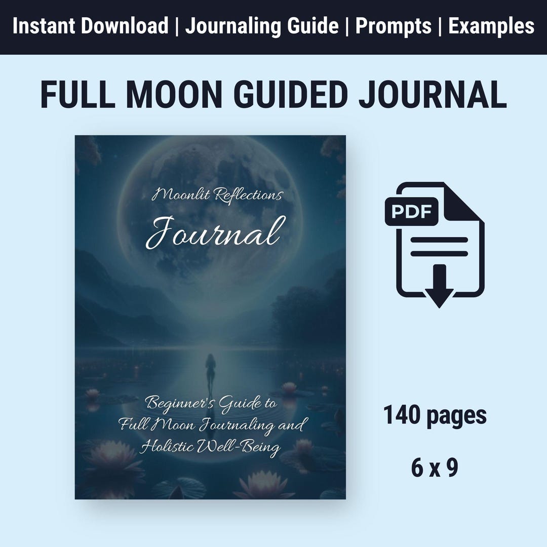 Full Moon Journal Printable, Notebook, Diary, 12 Moon Energy Sections ...