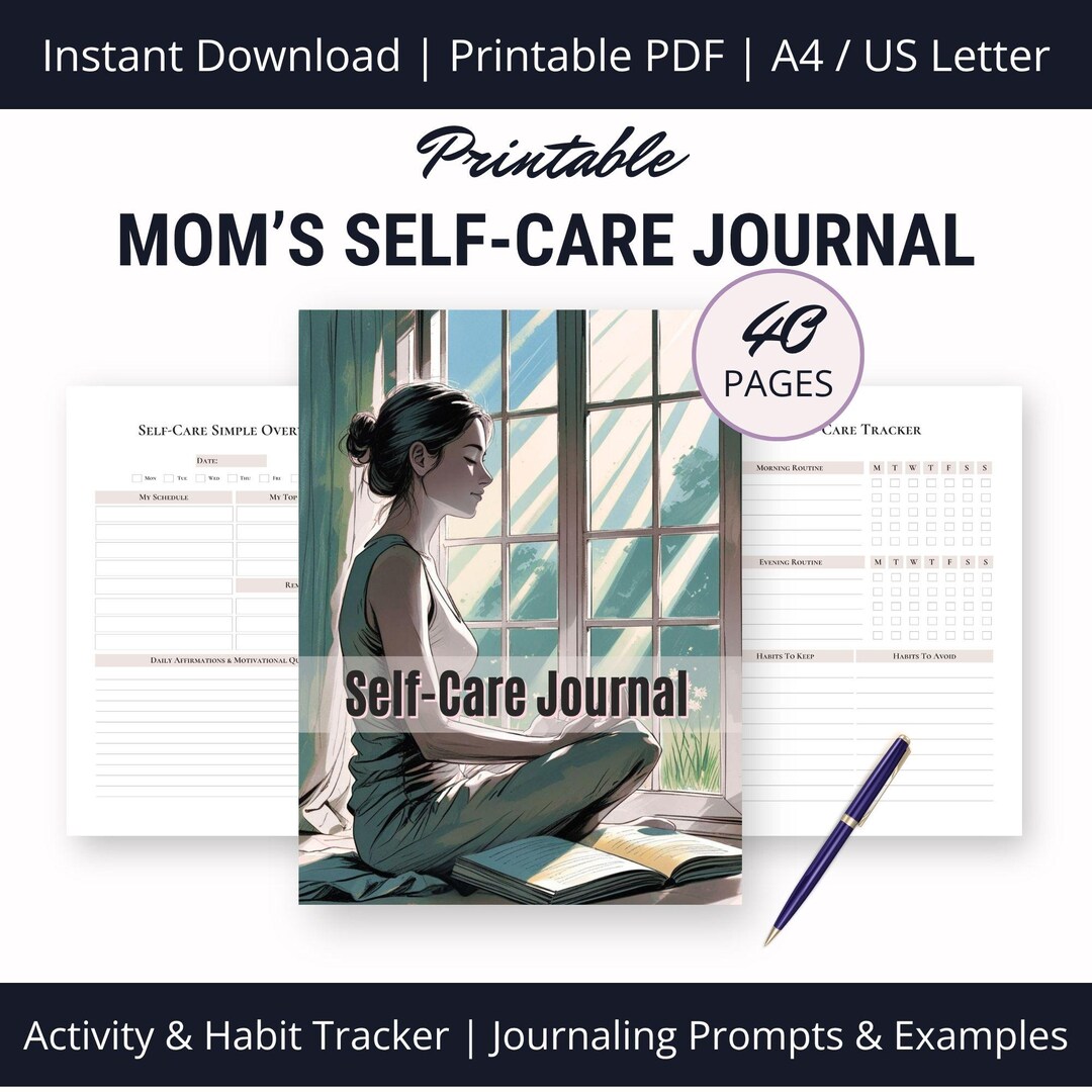Self Care Journal for Moms, DYI Printable Gift for Mother, Wellness ...