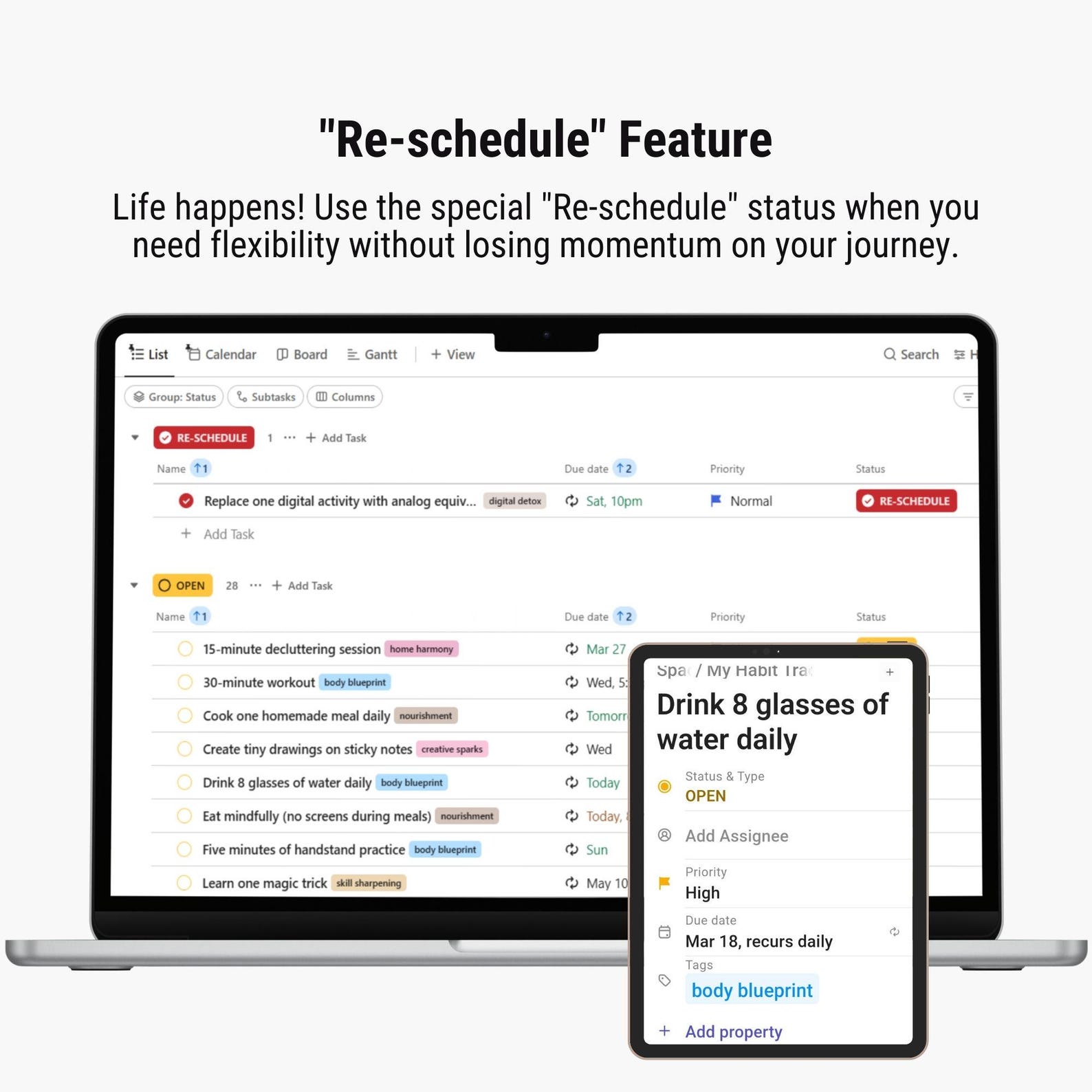 Clickup Habit Tracker, Customizable Mobile App, Free Editable, Build ...