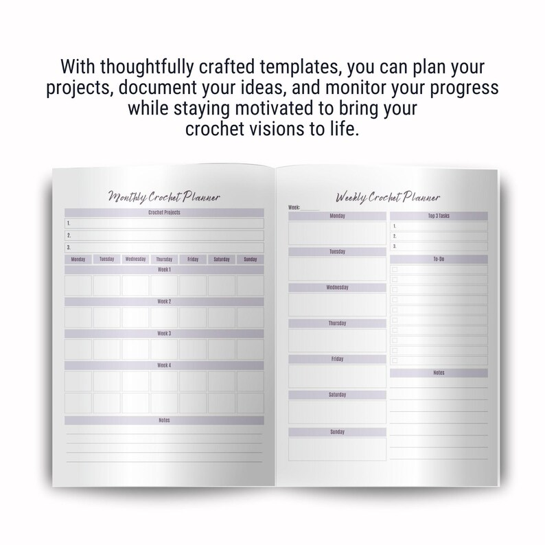 Crochet Planner Journal Printable, Craft Project Planning Templates 8.5 ...