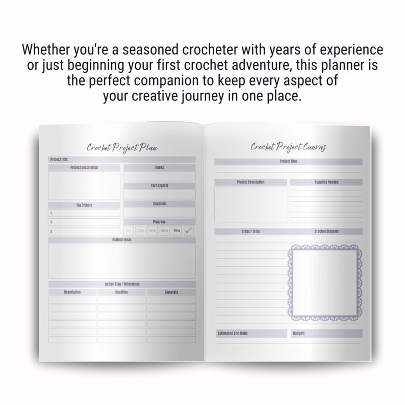 Crochet Planner Journal Printable, Craft Project Planning Templates 8.5 ...