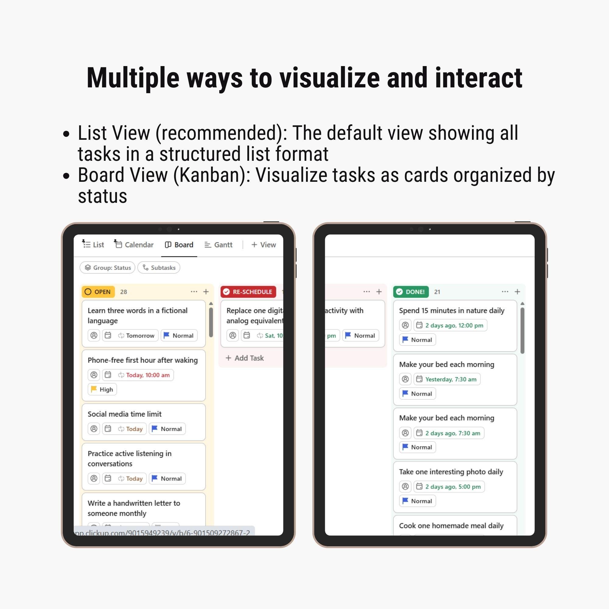 Clickup Habit Tracker, Customizable Mobile App, Free Editable, Build ...