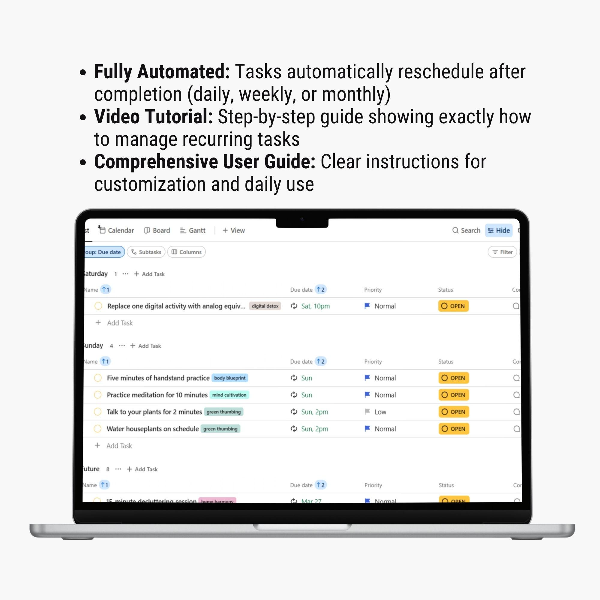Clickup Habit Tracker, Customizable Mobile App, Free Editable, Build ...