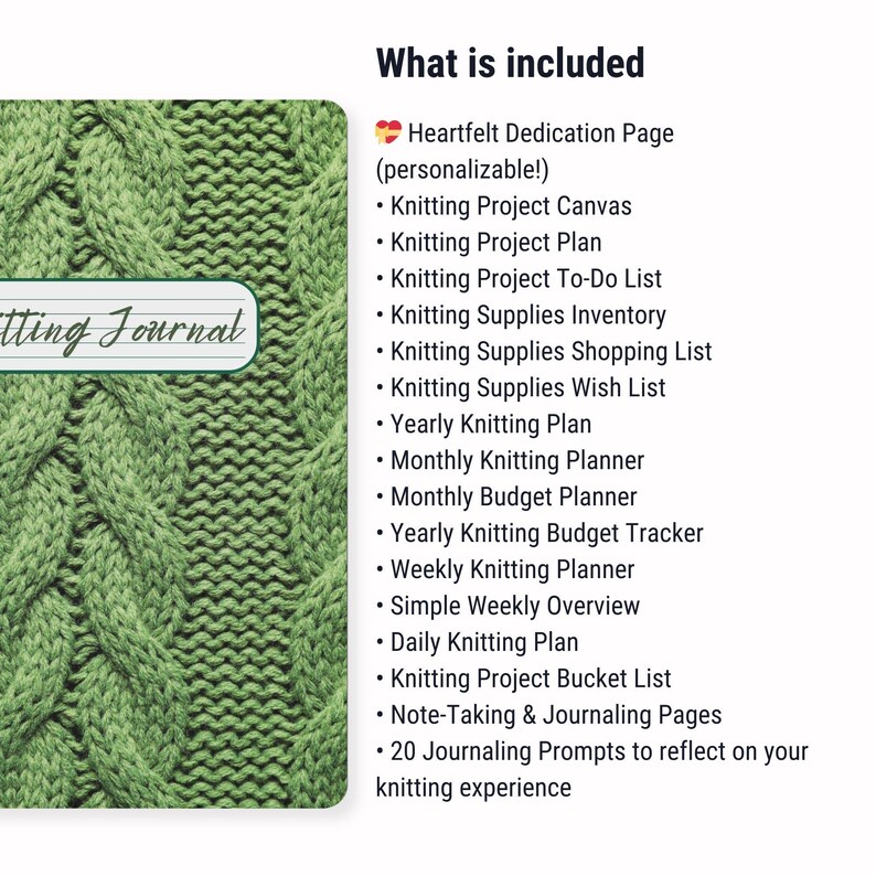 Knitting Planner Journal Printable, Craft Project Planning Templates ...