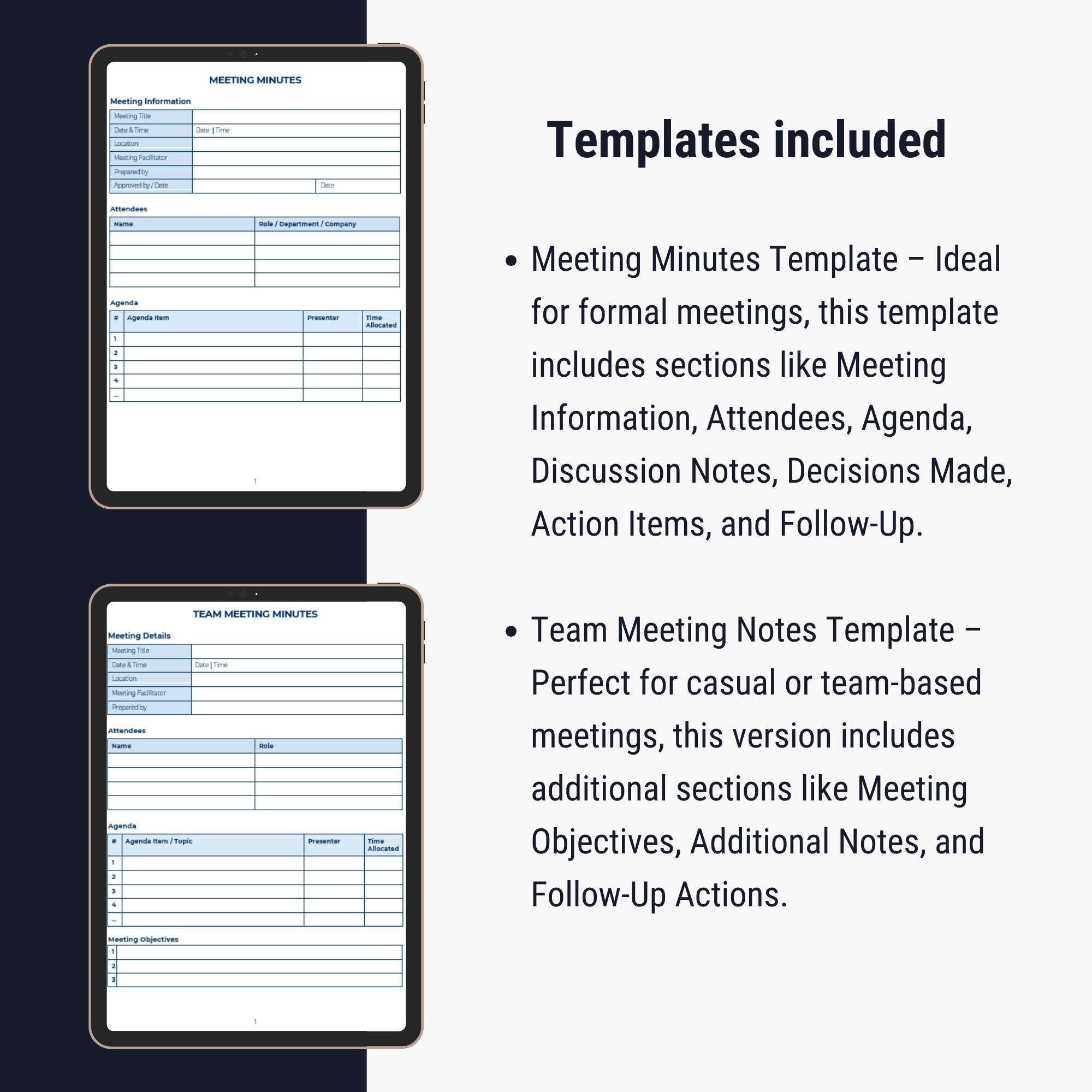 Meeting Minutes Editable Fillable Templates, Simple Notes Google Drive ...