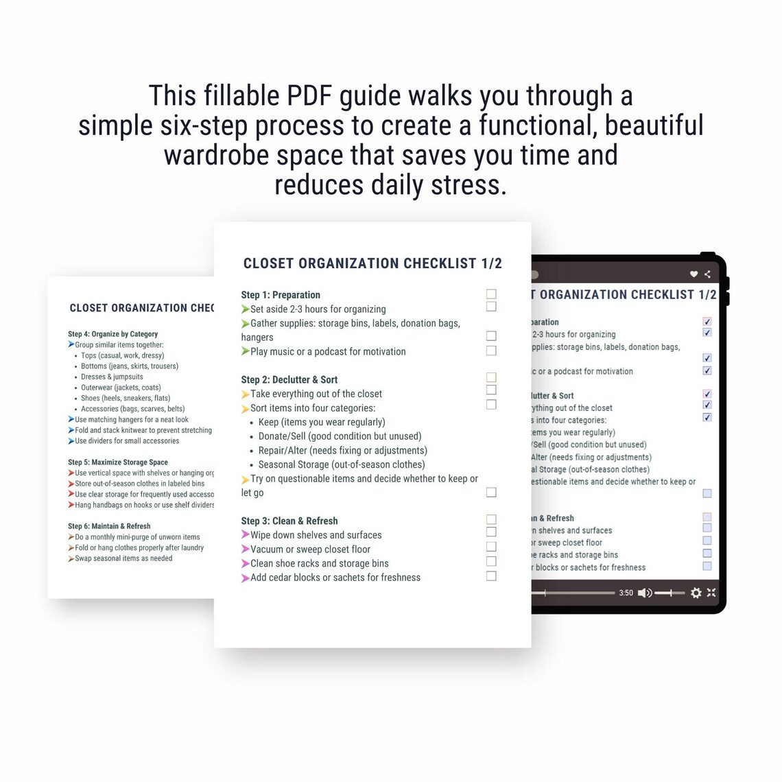 Closet Cleanout Planner Insert Checklist, Clothing Declutter and ...