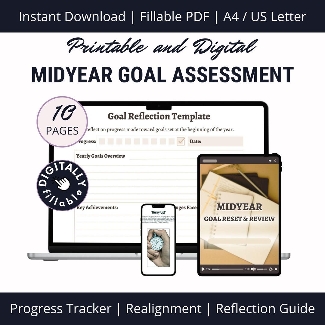 Midyear Goal Reset Step by Step Reflection and Motivation Guide ...