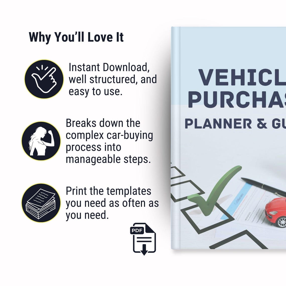 Vehicle Purchase Step by Step Printable Guide, New Car Buying Planner ...