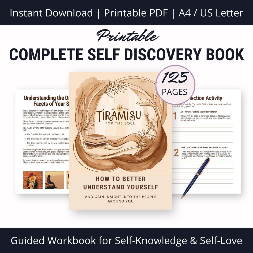Self Discovery Workbook Printable, Reflection Journal Prompts, Self ...