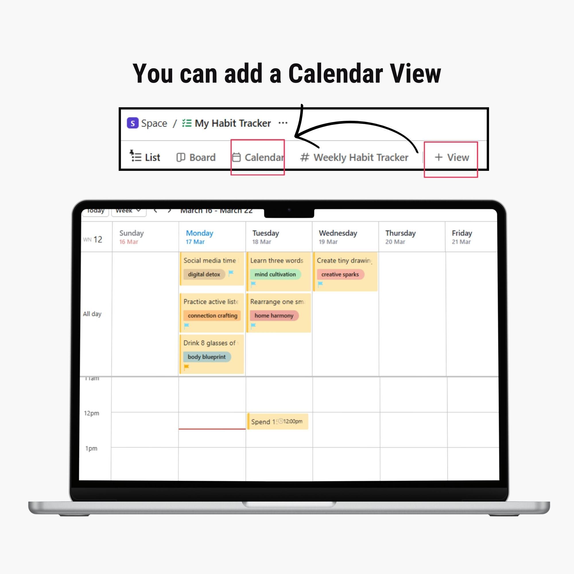 Clickup Habit Tracker, Customizable Mobile App, Free Editable, Build ...