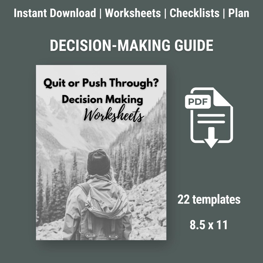 Make Decision Guide, Goal Setting, Perseverance, Decide When to Quit ...