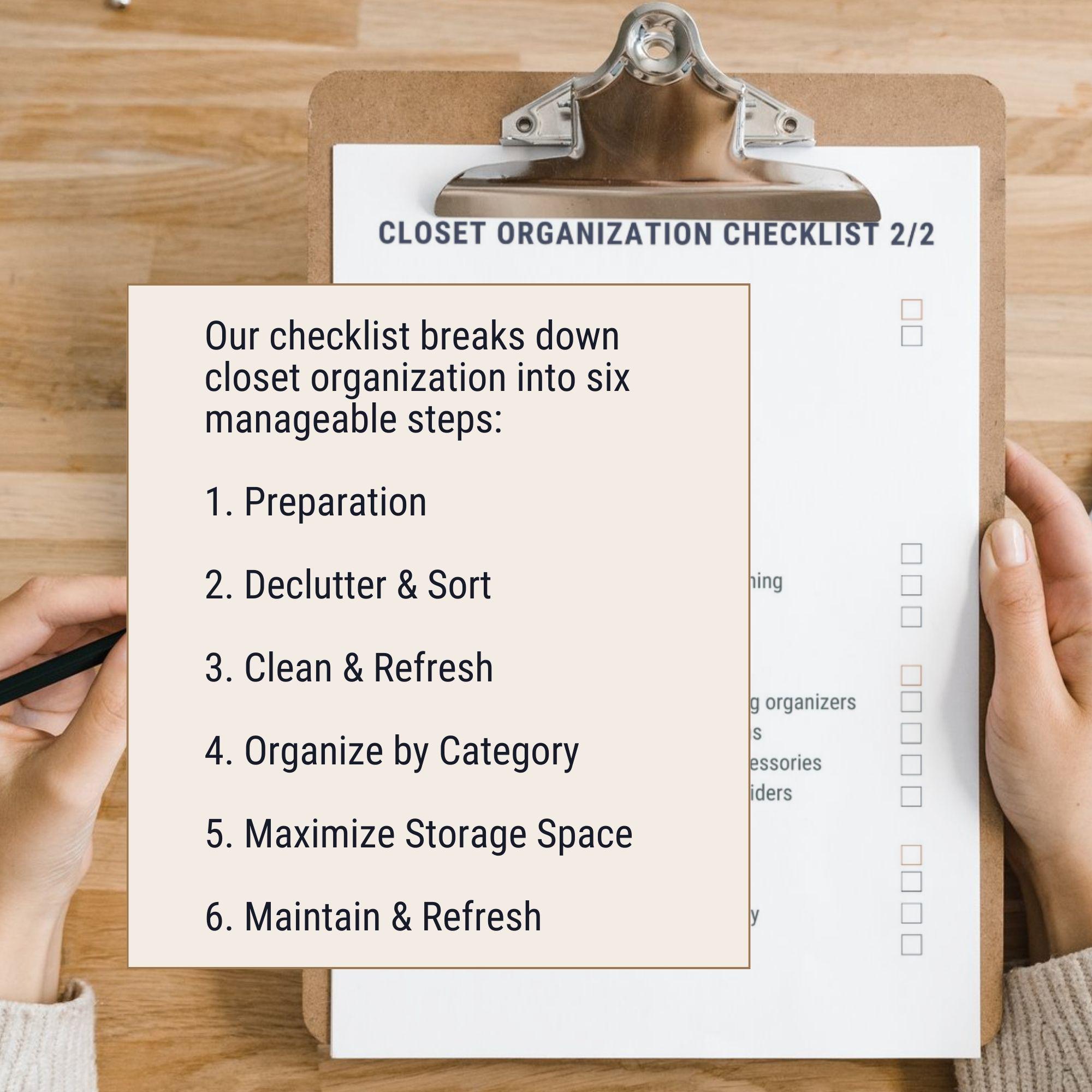 Closet Cleanout Planner Insert Checklist, Clothing Declutter and ...