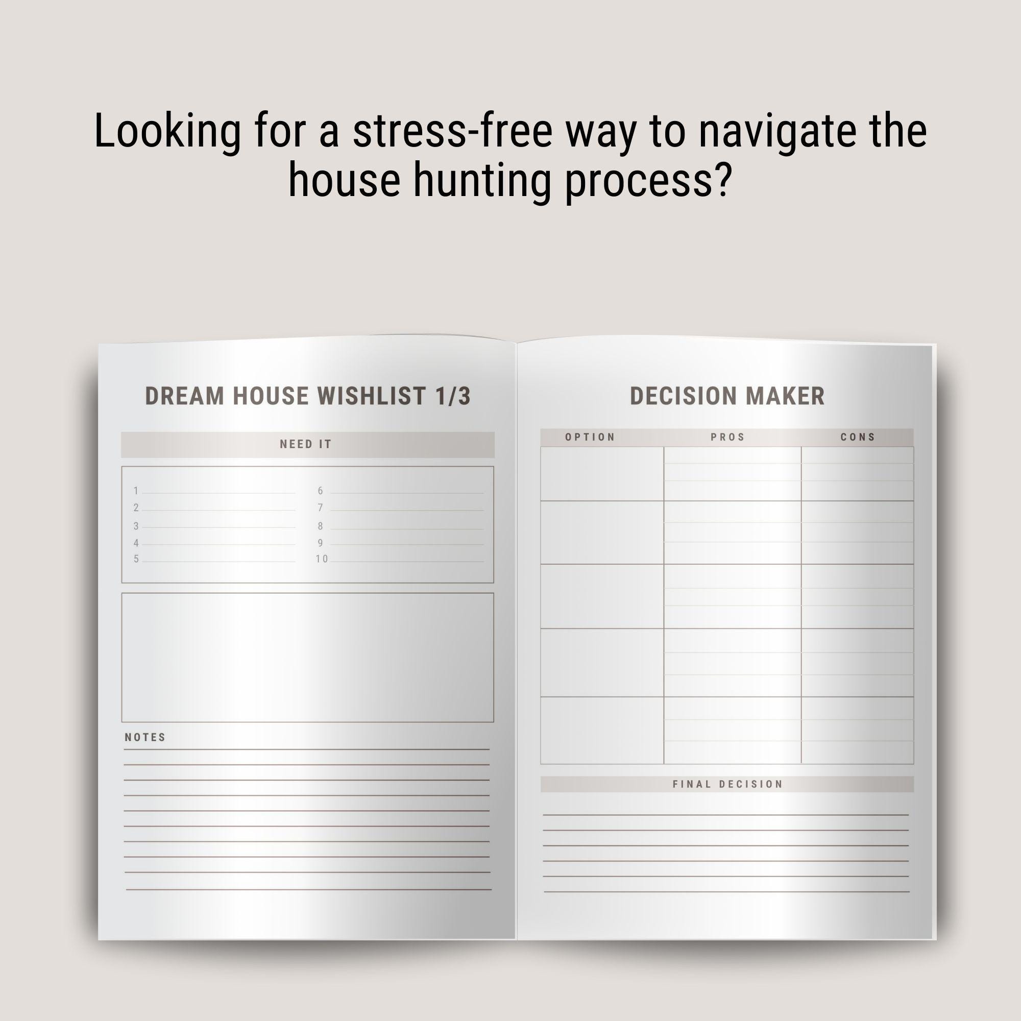 House Hunting Planner Insert Printable PDF Pages, Find New Home ...