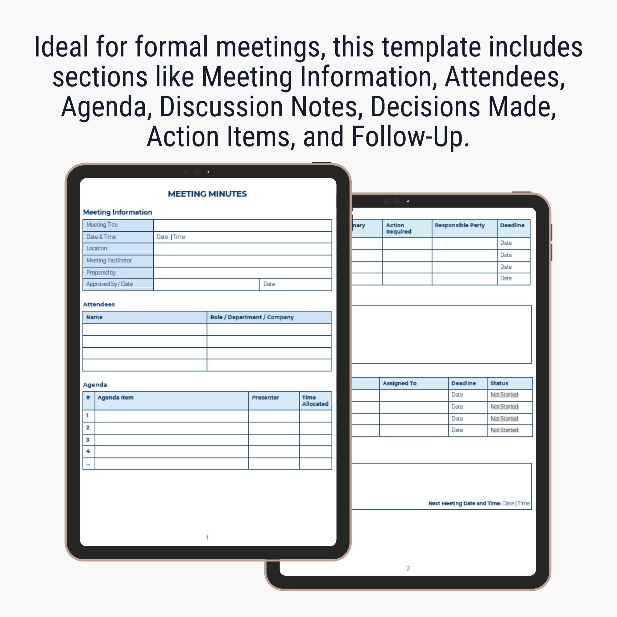 Meeting Minutes Editable Fillable Templates, Simple Notes Google Drive ...