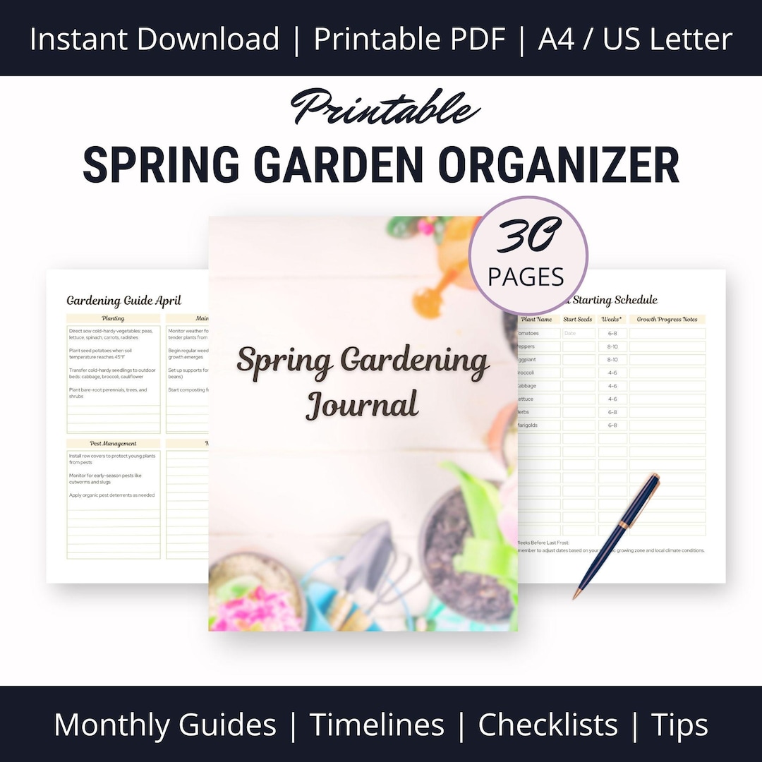 Spring Garden Organizer, Step by Step Gardening Guide and Journal ...