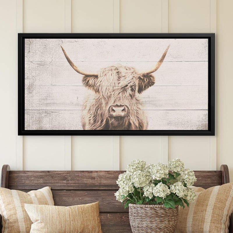 Highland Cow in Wood Frame - Etsy