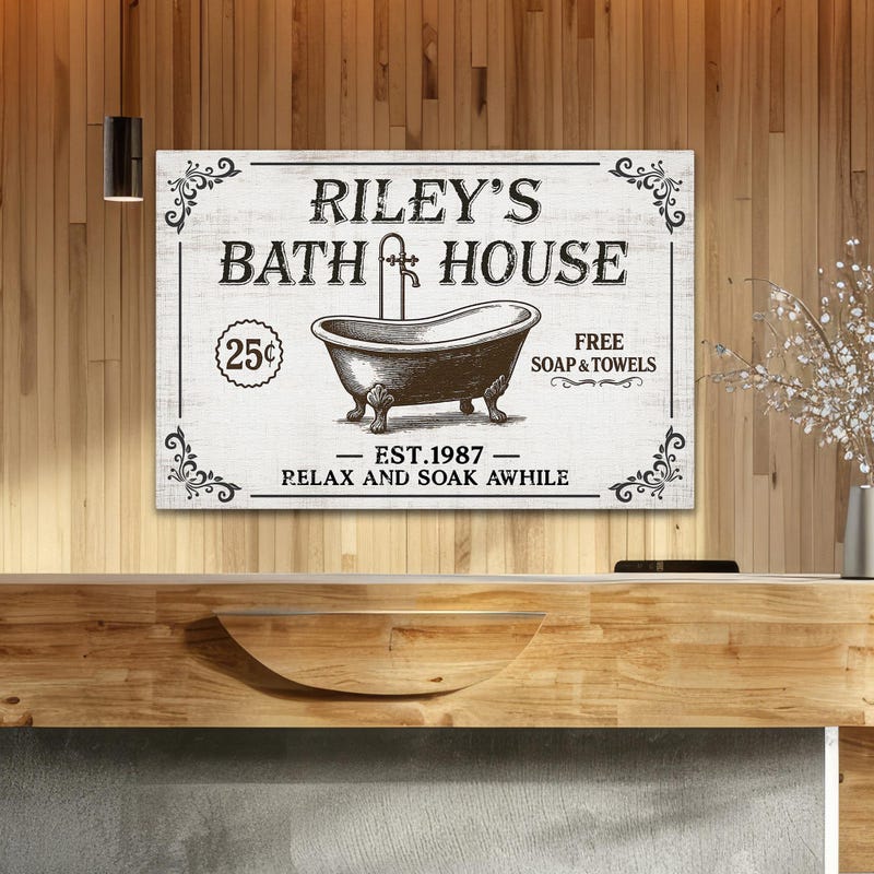 Bath House Sign - Etsy