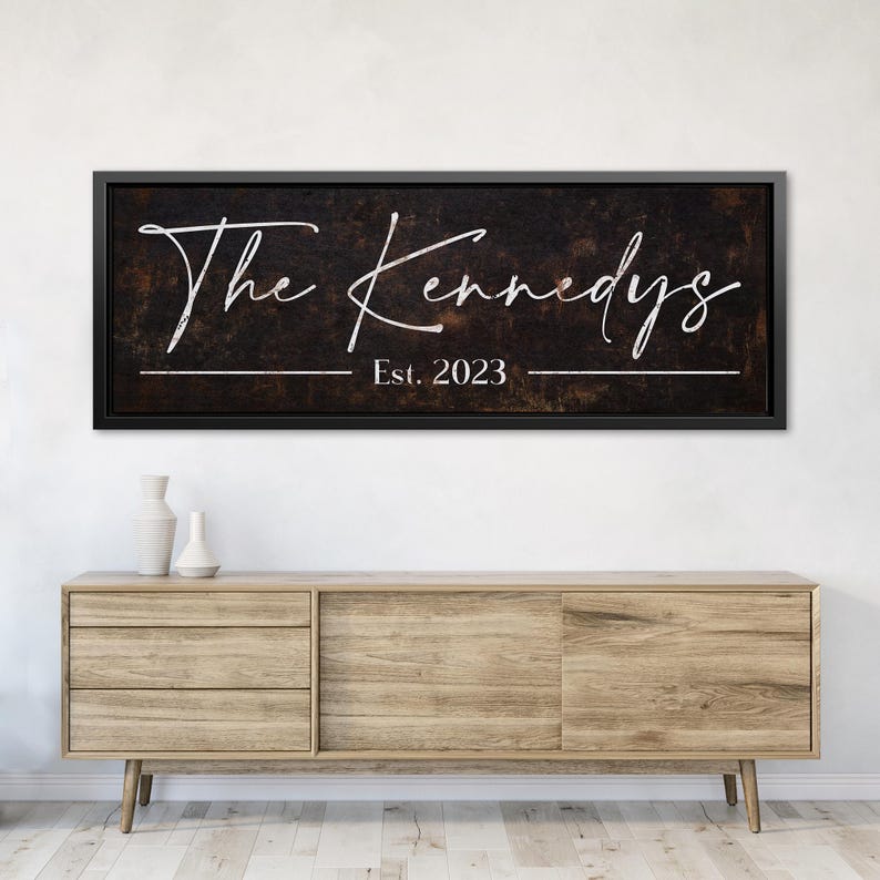 Family Name Established Sign – Rustic Farmhouse Personalized Wall Art ...
