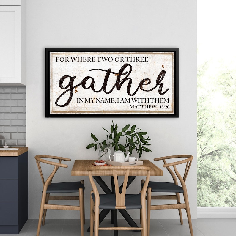 Gather Bible Verse Wall Art | Christian Farmhouse Decor | Rustic ...