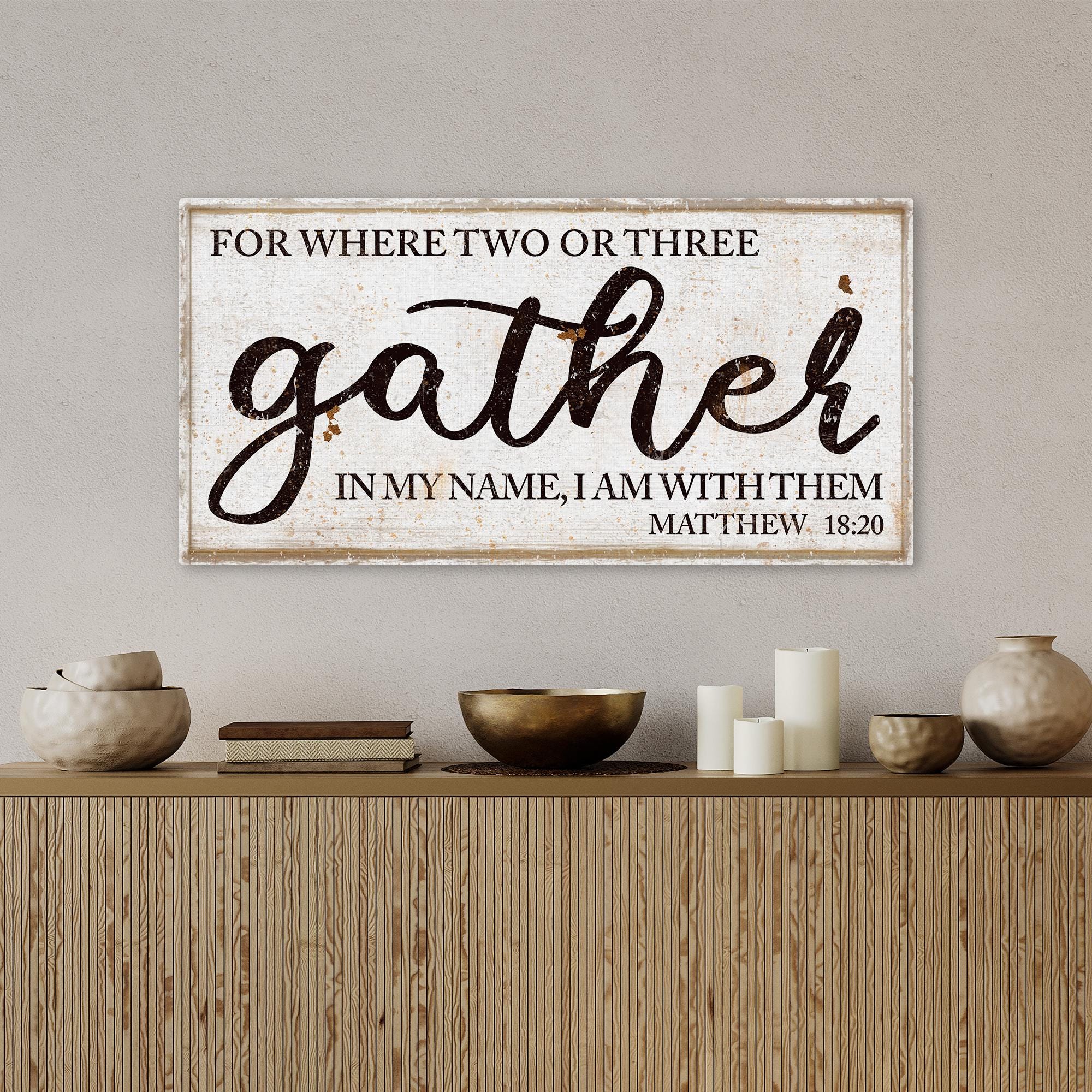 Gather Bible Verse Wall Art | Christian Farmhouse Decor | Rustic ...