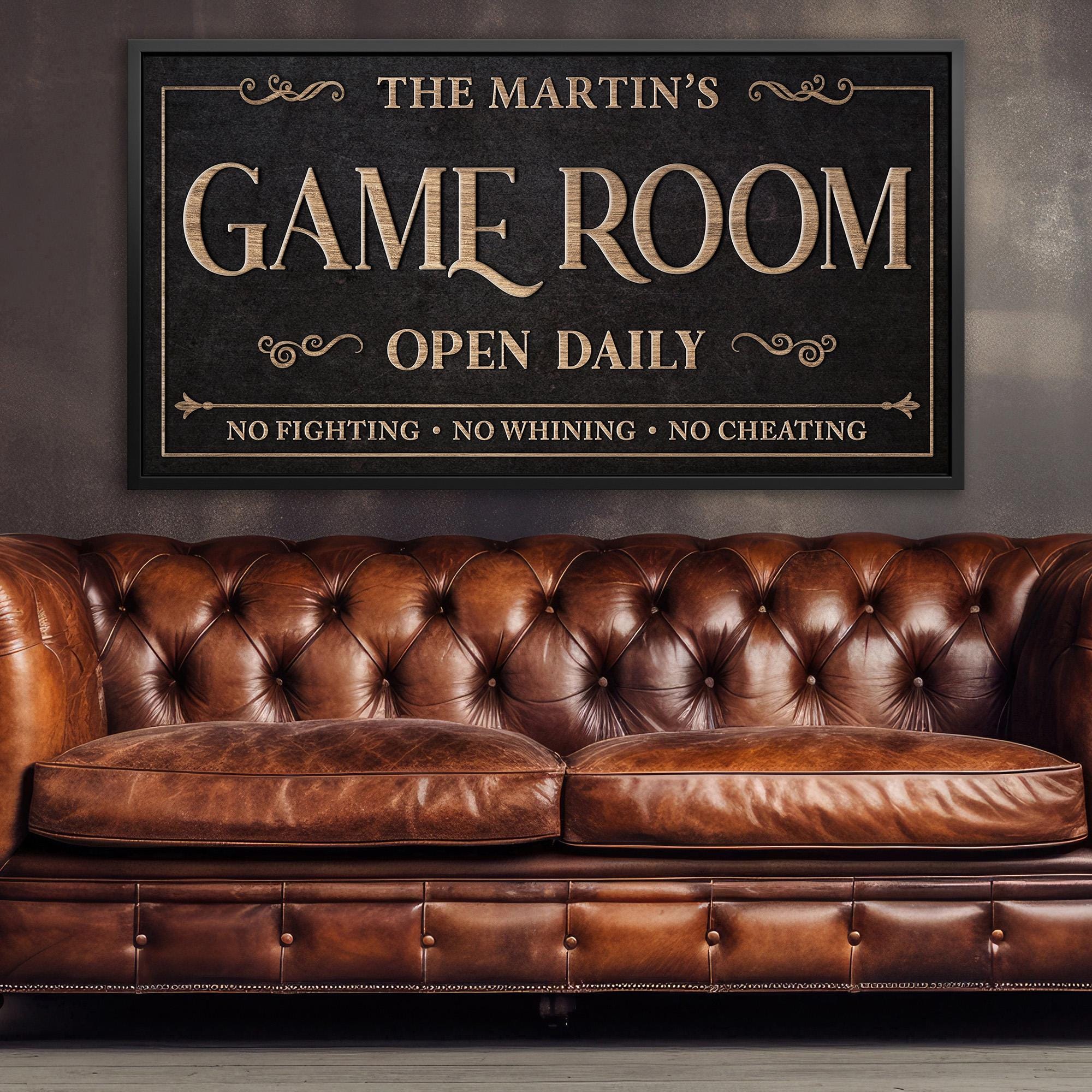 Custom Game Room Sign – Open Daily Wall Art With Rules – Personalized ...
