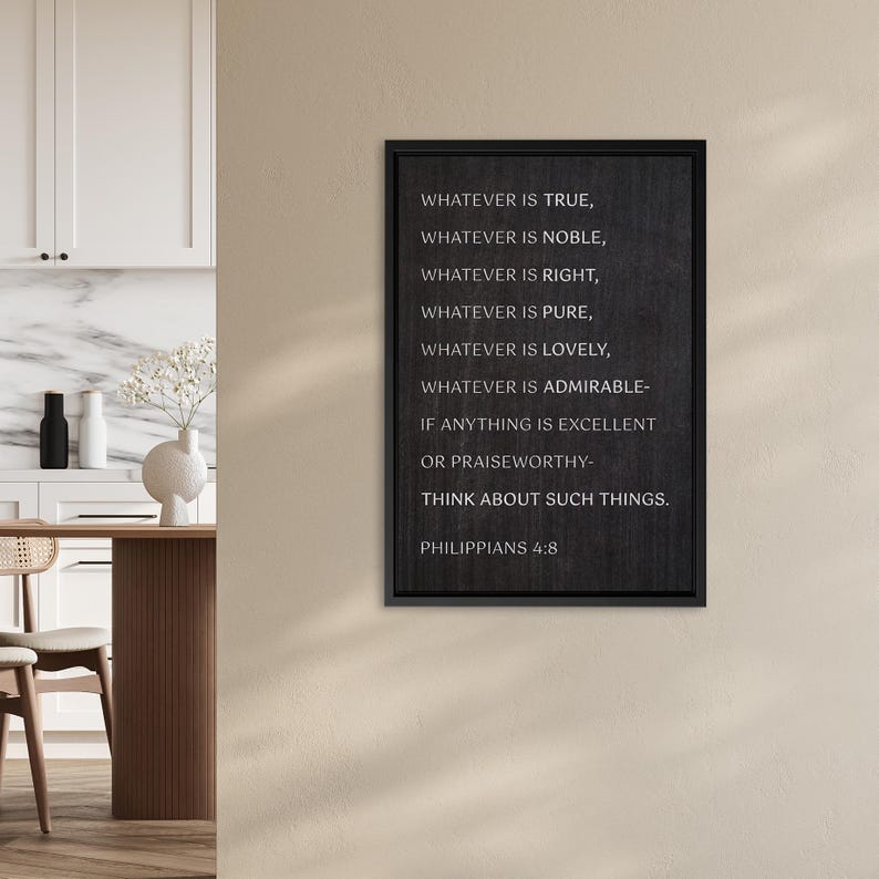 Philippians 4:8 Wall Art – Whatever is True Noble Right Pure Scripture ...
