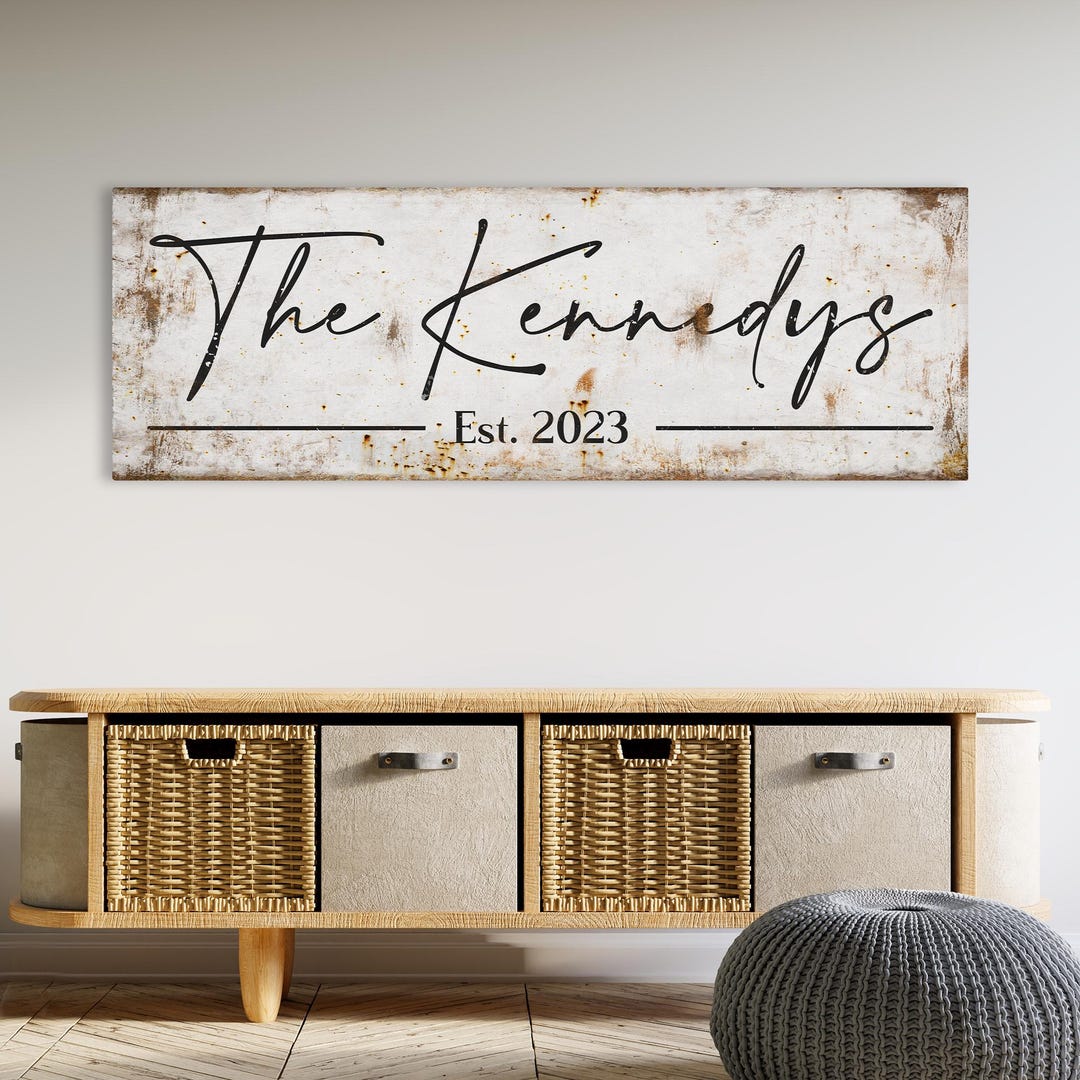 Family Name Established Sign – Rustic Farmhouse Personalized Wall Art ...