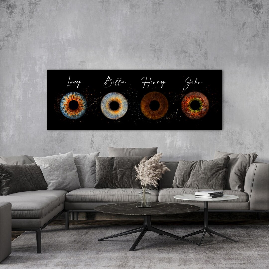Personalized Iris Wall Art | Custom Eye Canvas Print | 2–4 Eyes Family ...