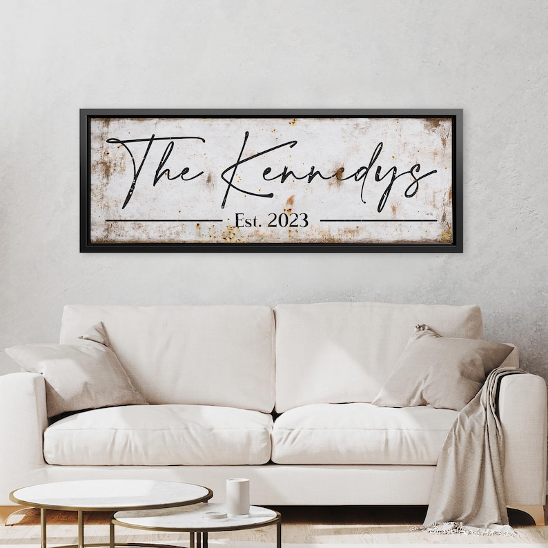 Family Name Established Sign – Rustic Farmhouse Personalized Wall Art ...