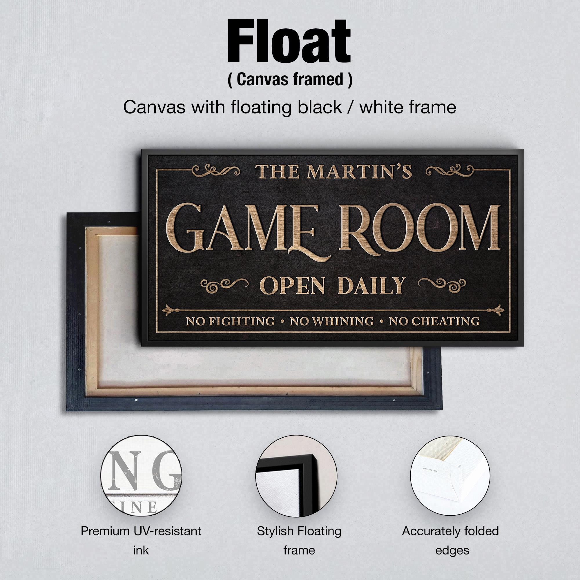 Custom Game Room Sign – Open Daily Wall Art With Rules – Personalized ...