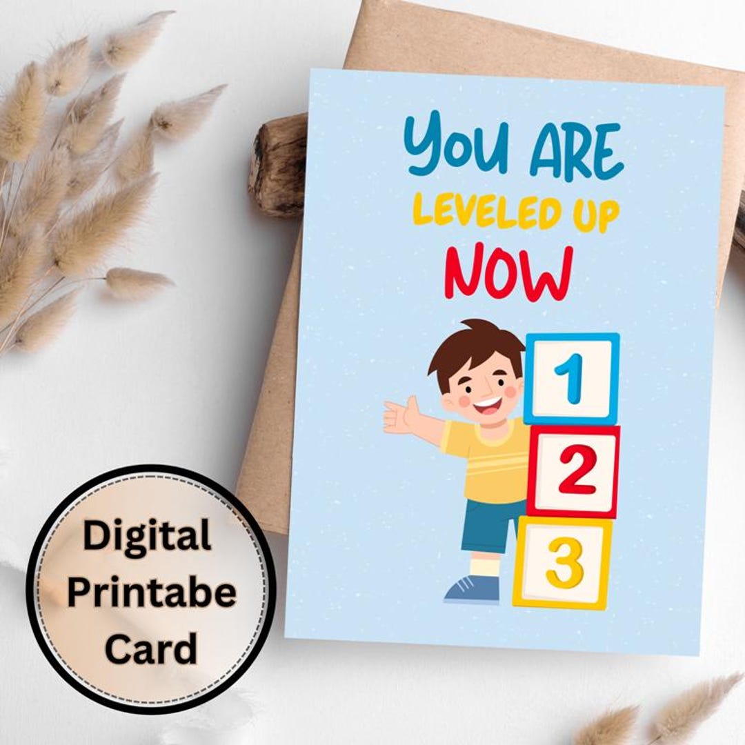 Level up Birthday Card for Kids (digital Download) - Etsy