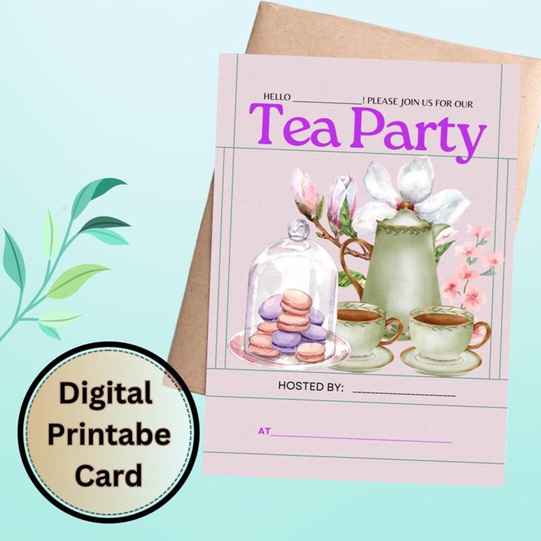 Tea Party Invitation Card, Invitation Card, Tea Party Invitations ...