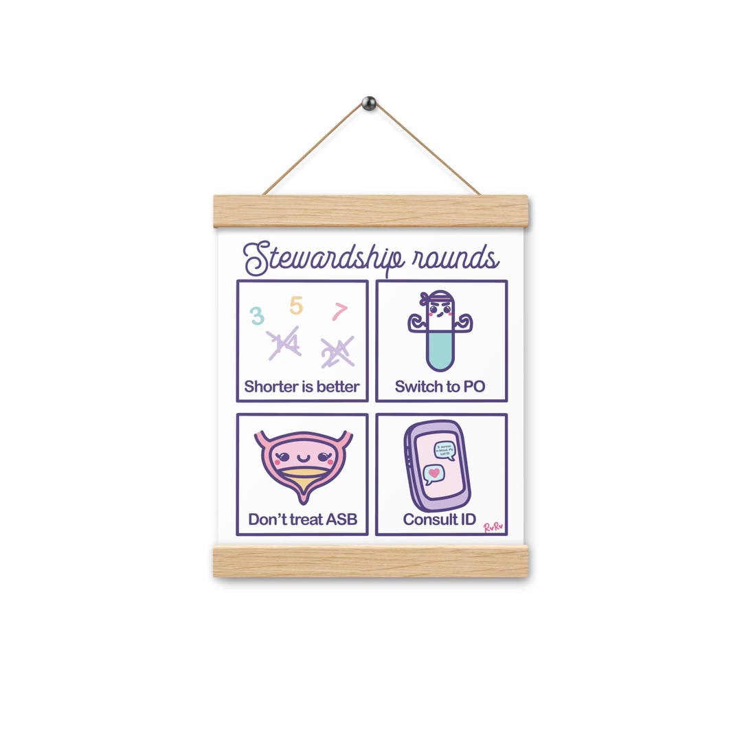 Antimicrobial Stewardship Poster With Hangers, Pharmacist Gift, Cute ...