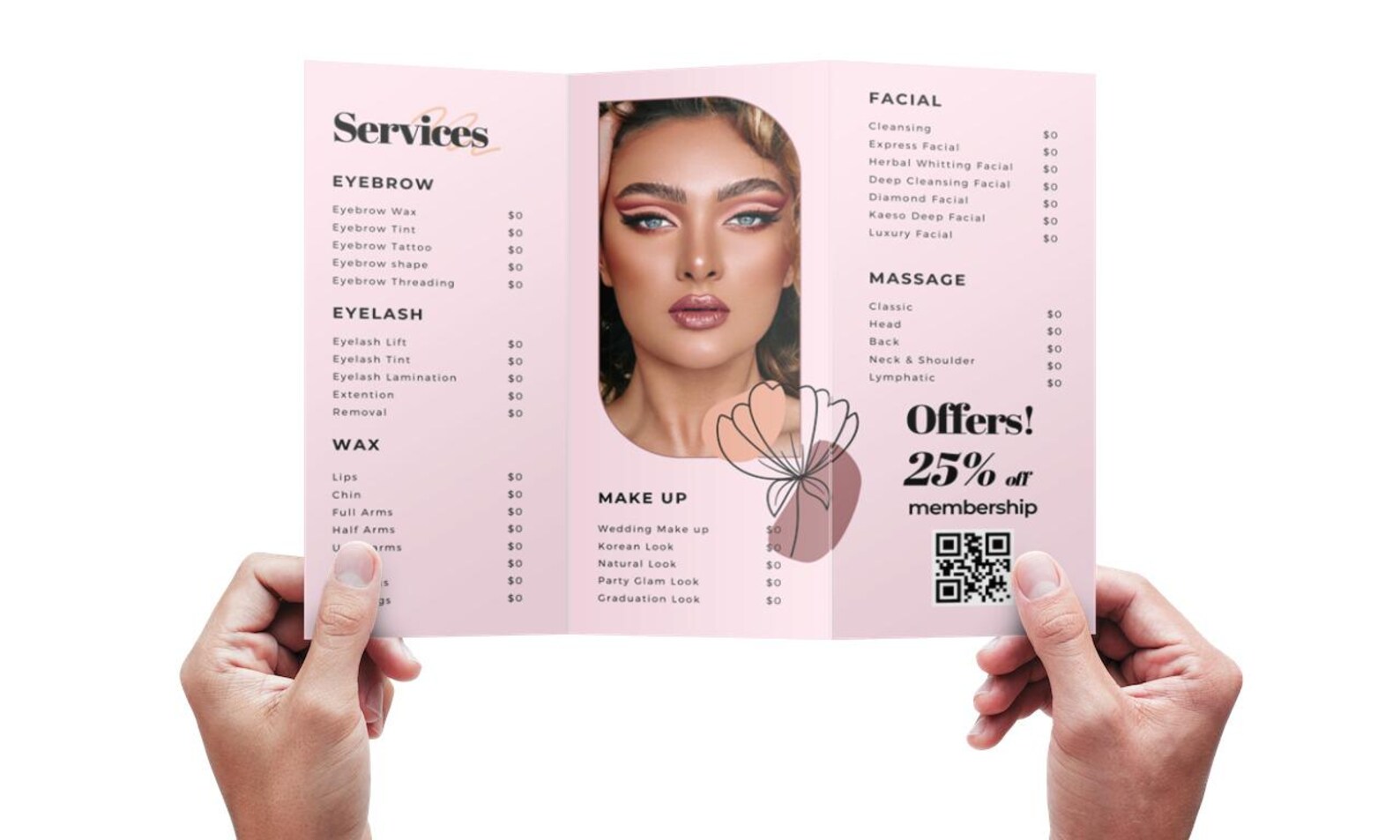 Editable Brochure Price List Template Design, DIY Printable Design ...