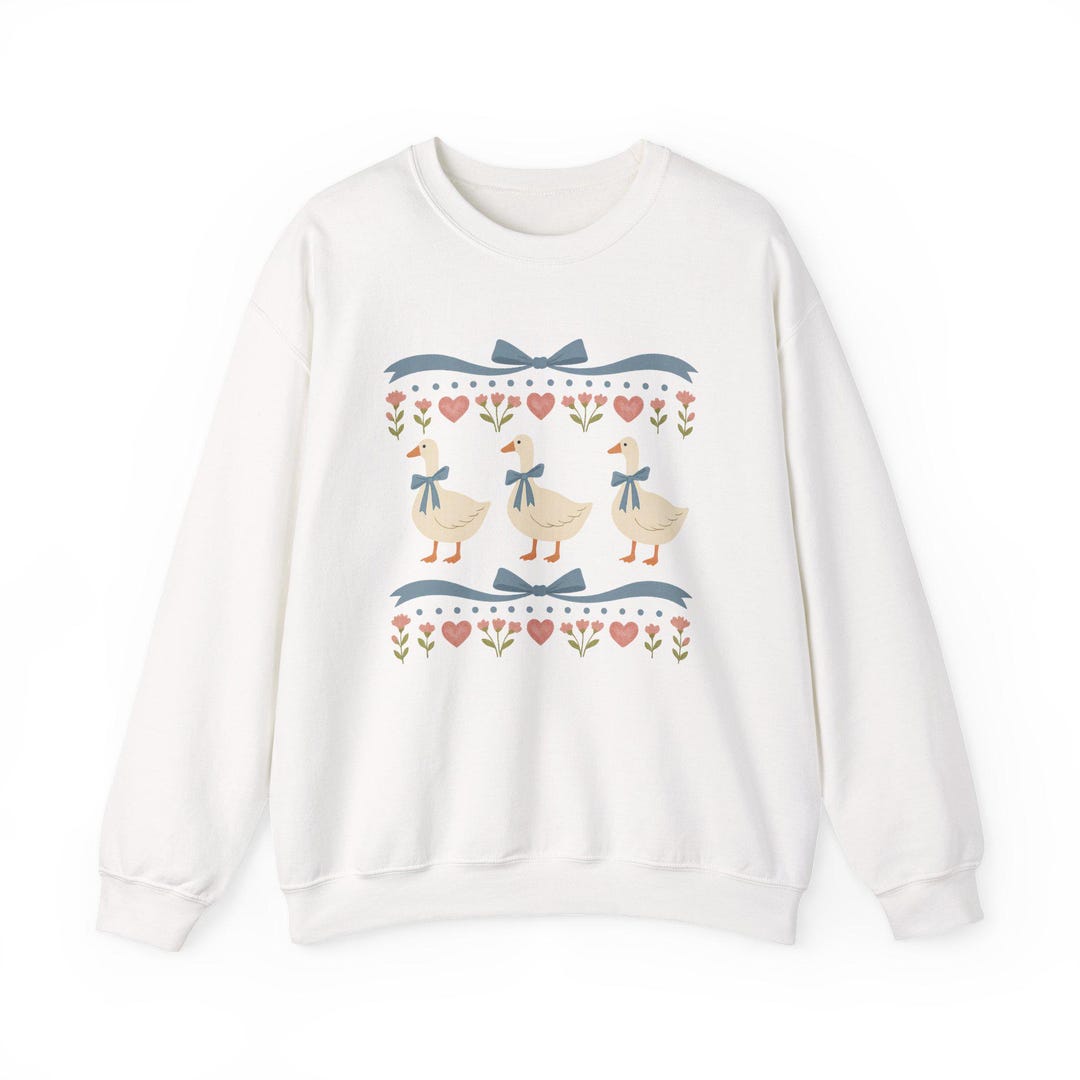 Cozy Goose Cottagecore Heart Grandma Pattern Cute County Vintage 80s ...