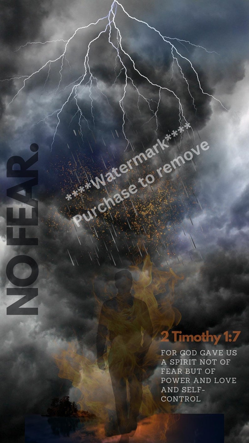 No Fear Bible Motivational Wallpaper for Men 2 Timothy 1:7 Verse - Etsy