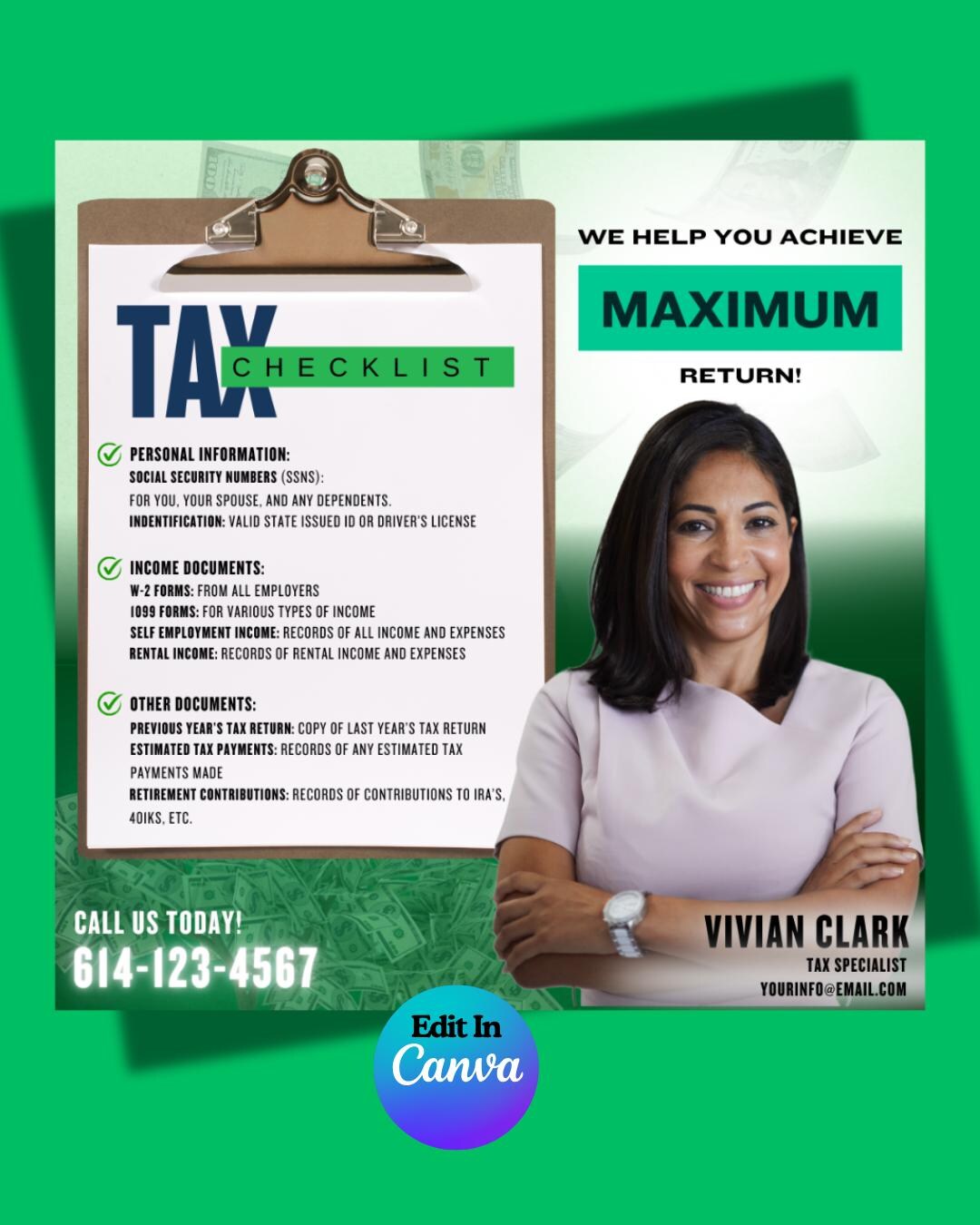 Professional Tax Prep Flyer Design | Printable & Customizable Template ...
