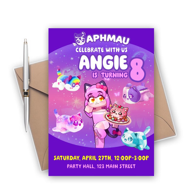 Aphmau Custom Digital Party Invitation - Etsy