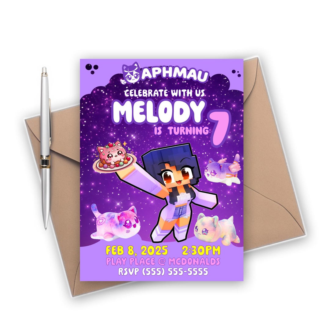 Aphmau Custom Digital Party Invitation - Etsy