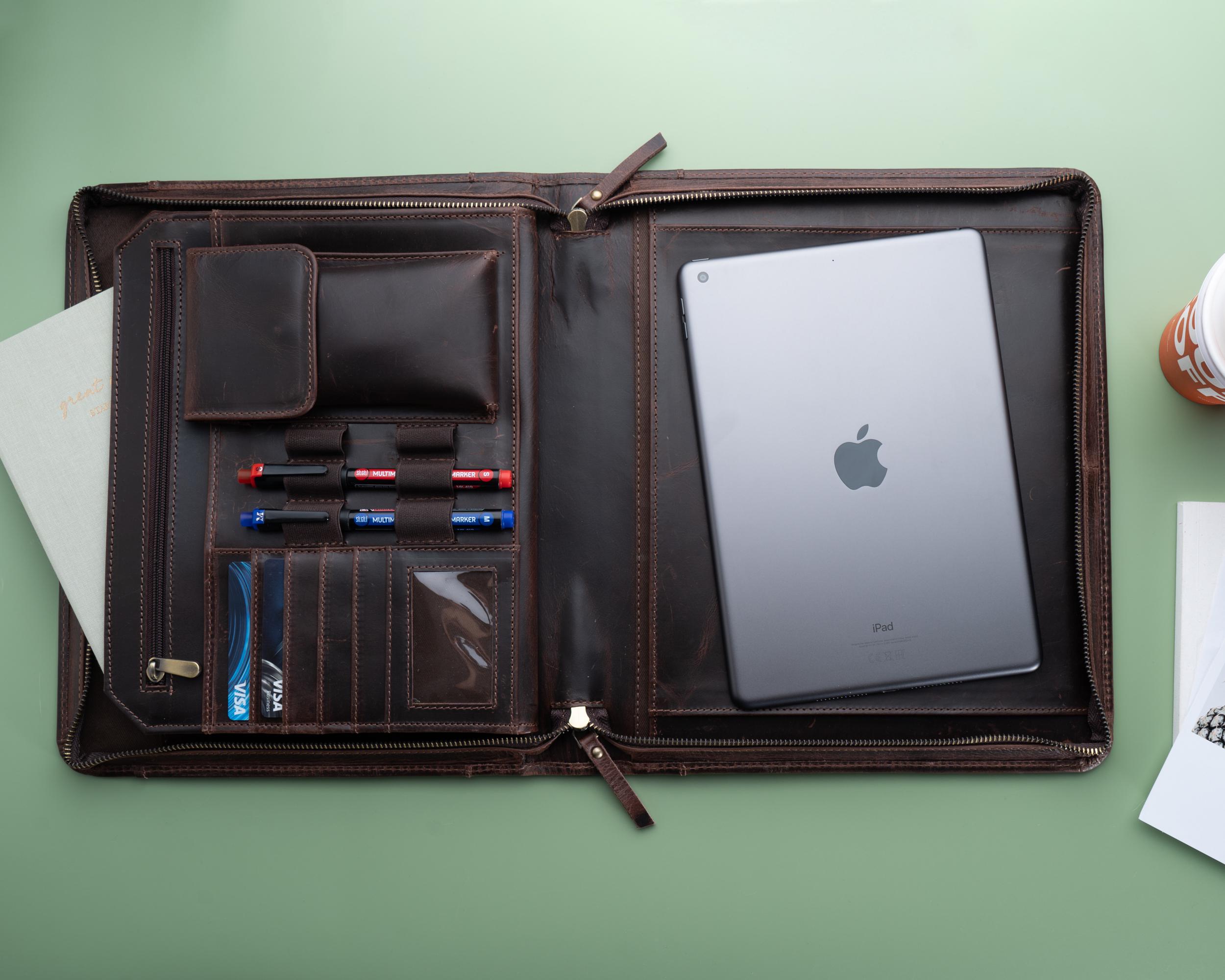 Personalized Leather Portfolio With Pen Holder, Best Gifts for Him ...