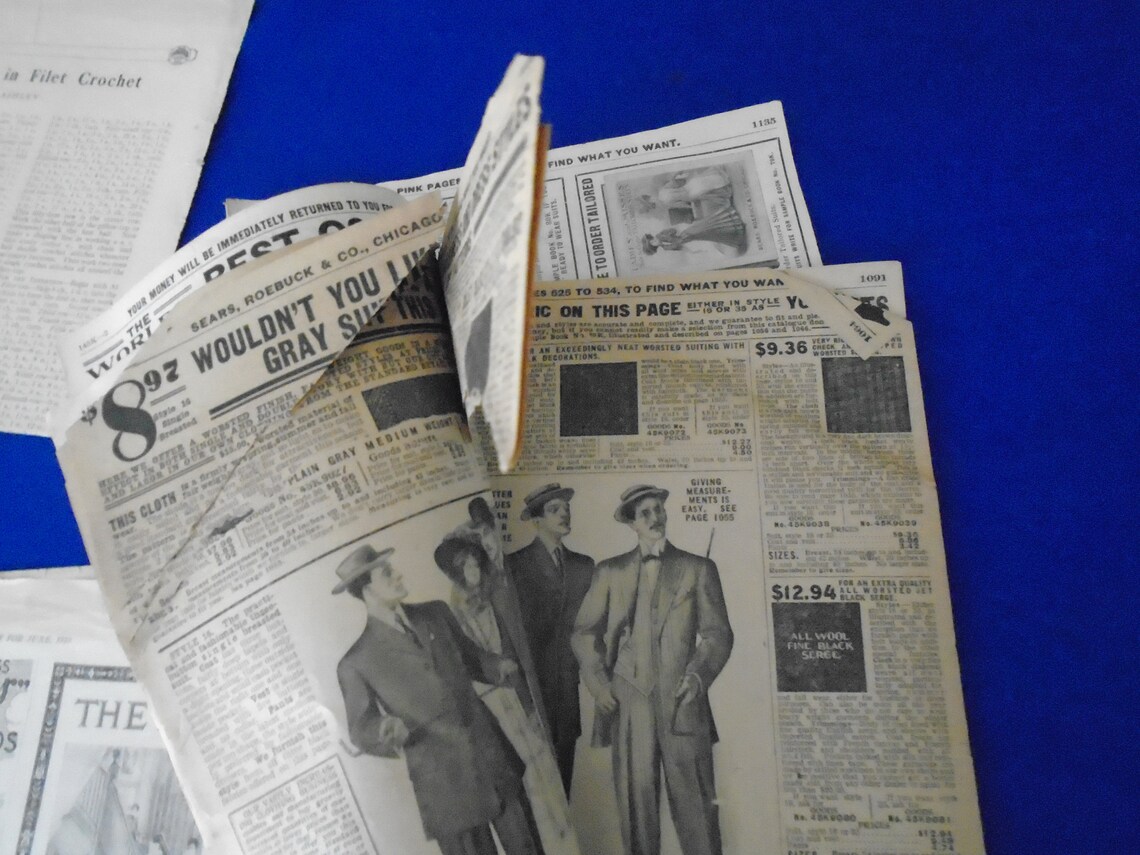 Lot Antique Old Paper Sears Catalog and Remnants of Other | Etsy