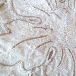 Vintage Runner Linen With Heavy Embroidery Cutout Work With Needle Lace ...